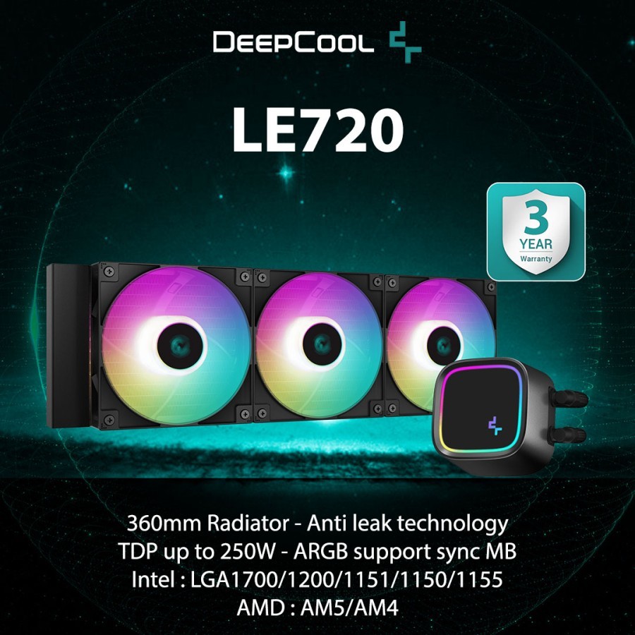 Jual Deepcool LE720 360mm ARGB Liquid Cooler - Gatotkaca Electronics ...