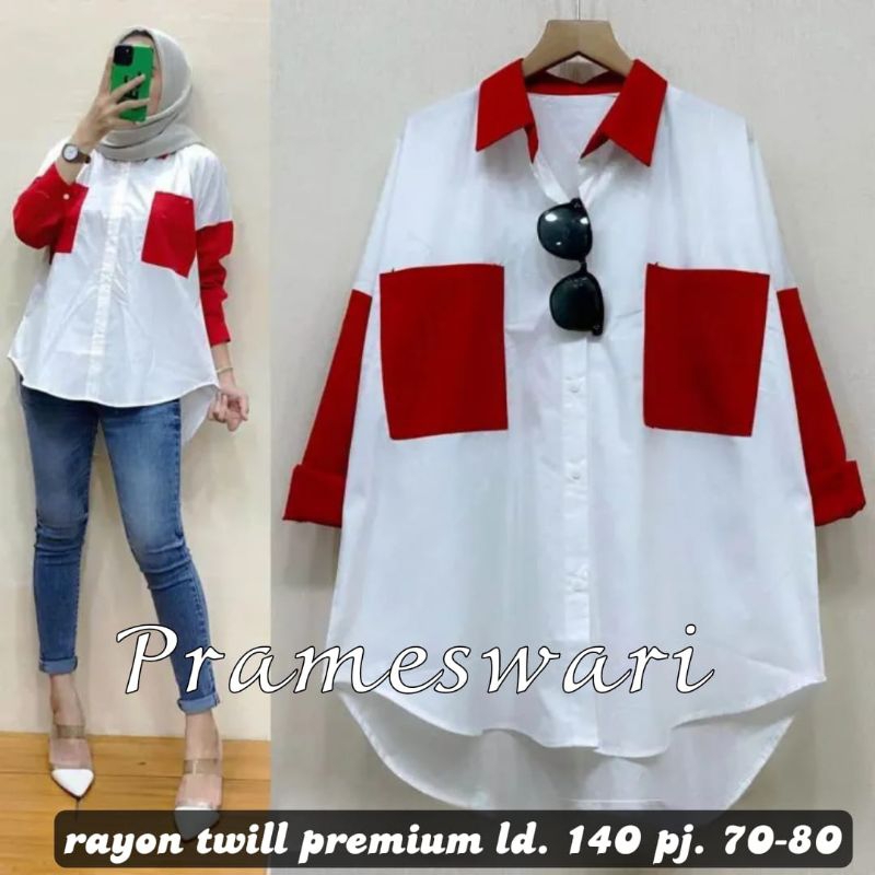 Jual SUPER JUMBO LD 140 CM PRAMESWARI TUNIK MERAH PUTIH KEMERDEKAAN ...