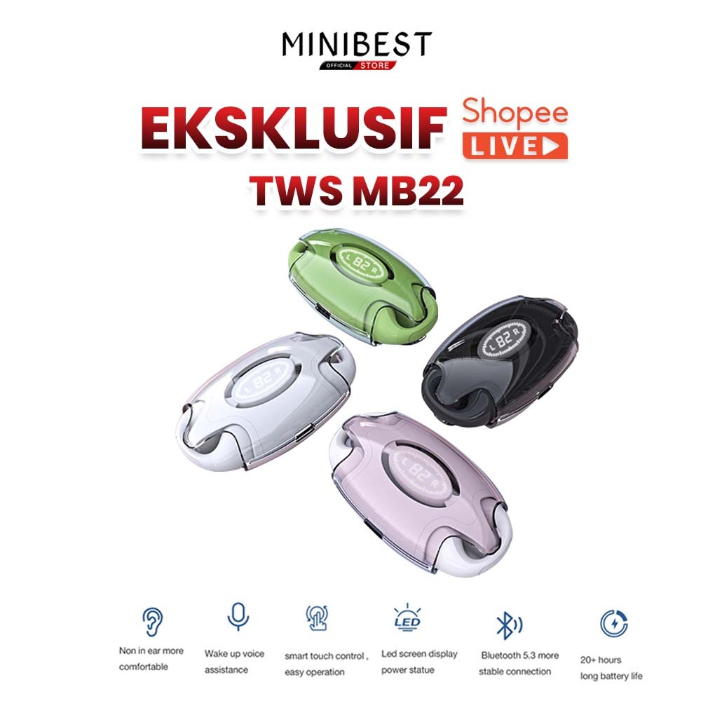 Jual [ Eksklusif Live ] MINIBEST MB22 TWS Earphone Headset Bluetooth V5 ...