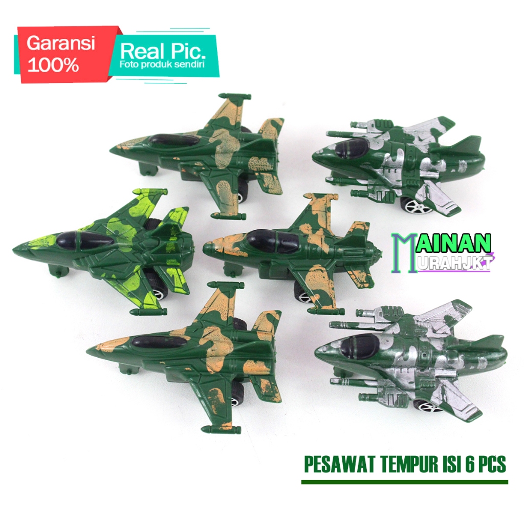 Jual MAINAN JET PERANG MILITER PULLBACK ISI 6 PCS OCT5224 FIGHTER JET ...