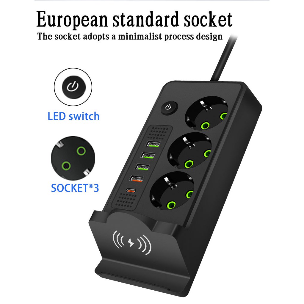 Jual PHK 2500W Power Strip Power Socket Charger Stop Kontak Usb Charger 2Meter | Power Socket ...