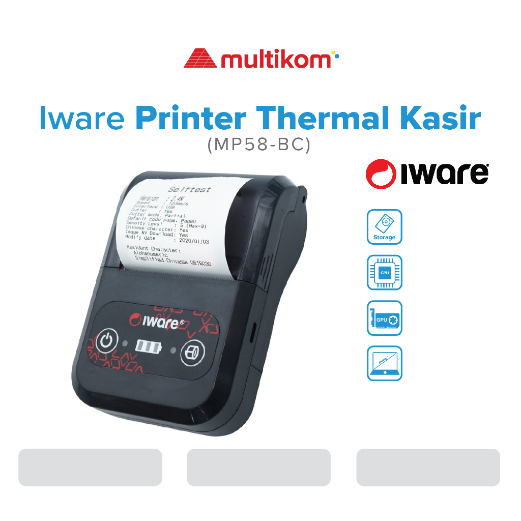 Jual PRINTER BLUETOOTH MINI KASIR THERMAL IWARE MP-58BC | Shopee Indonesia