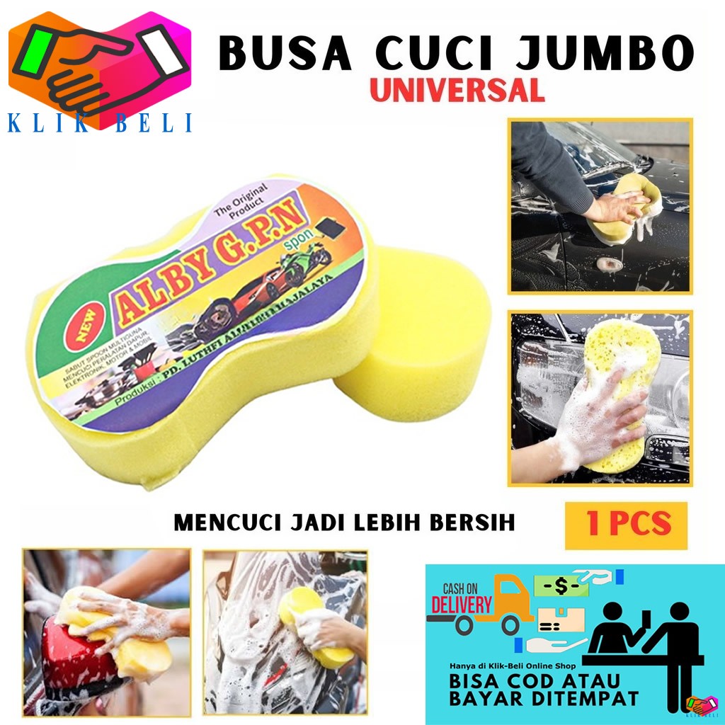 Jual Sponge Busa Cuci Motor / Spons Cuci Kuning Bentuk 8 / Spon Foam ...