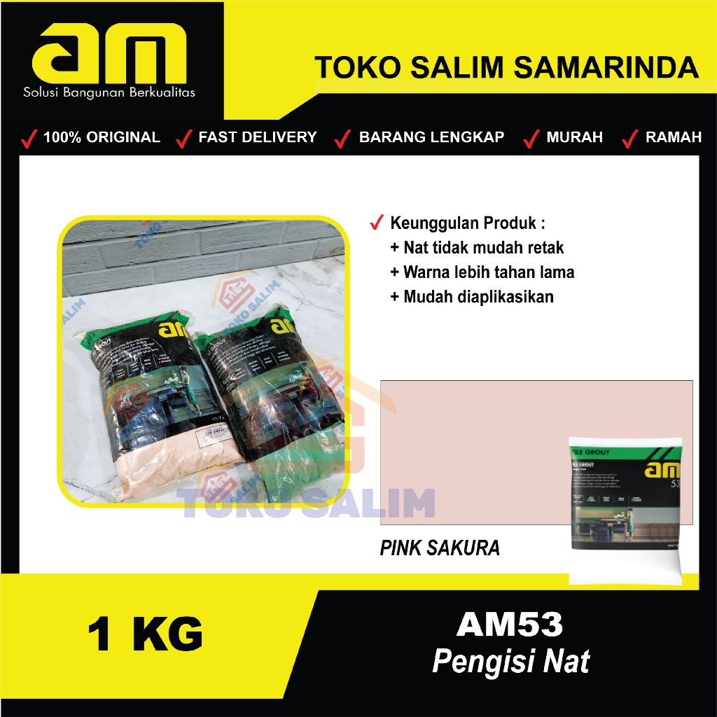 Jual Nat Keramik AM 53 / Pengisi Nat Keramik / Semen Warna (Pink Sakura ...