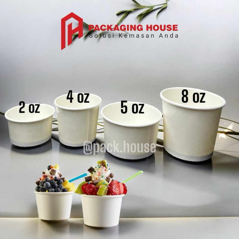 Jual [50 pcs] Papercup ice cream | Cup ice cream 2 oz |Cup ice cream 4 oz | Cup ice cream 5 oz ...