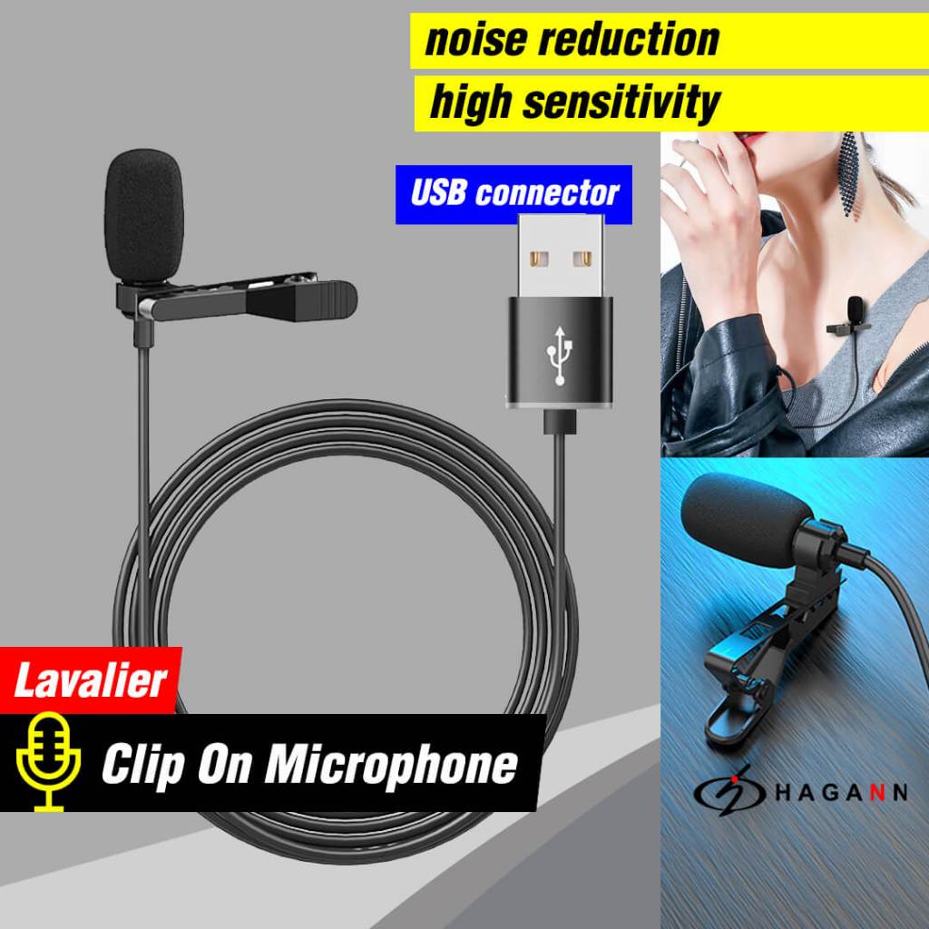 Jual MIC-L20 Clip On Microphone USB Mikrofon Klip Jepit Mini PC Laptop ...