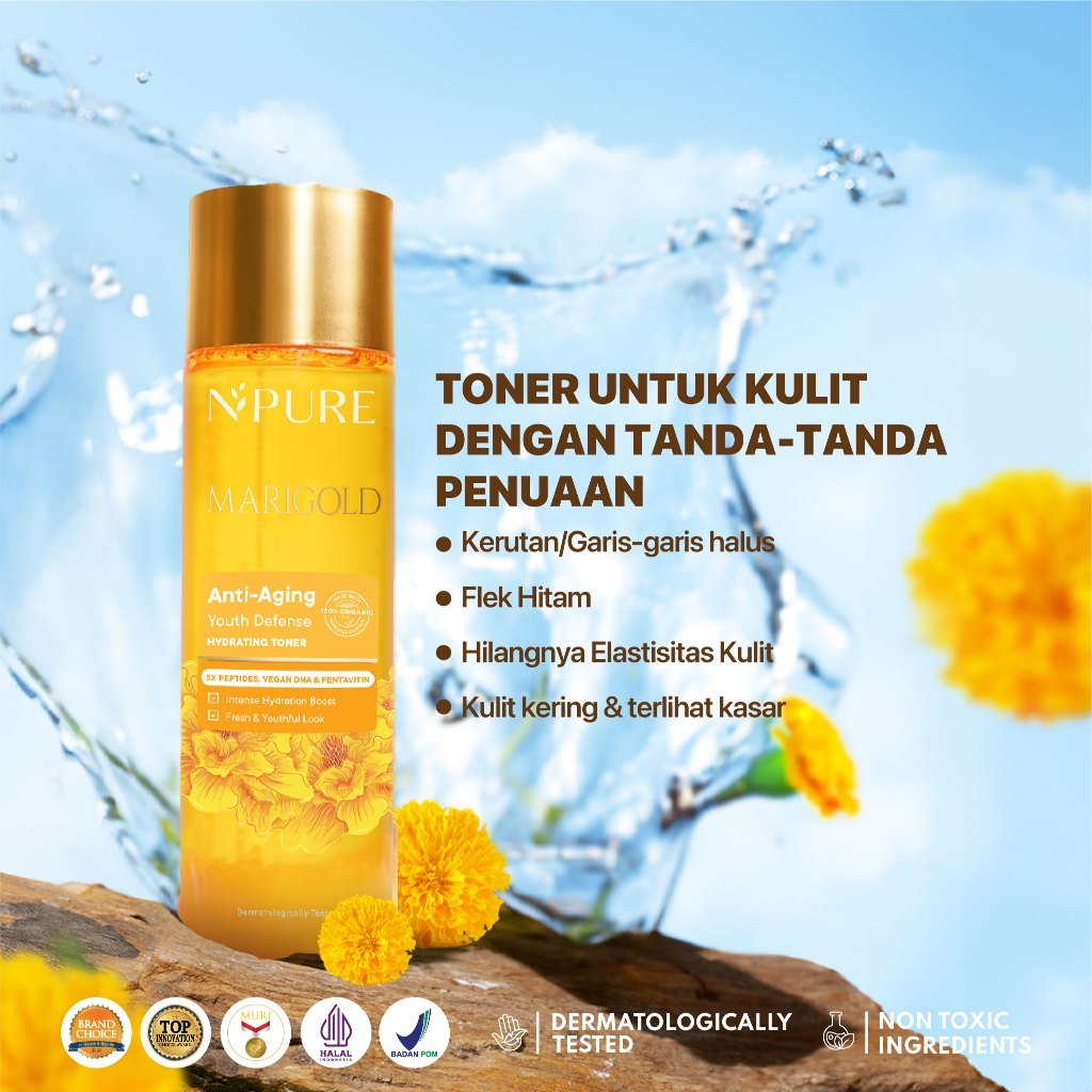 Jual Npure Face Toner Marigold Series (Anti Aging Face Toner) new ...
