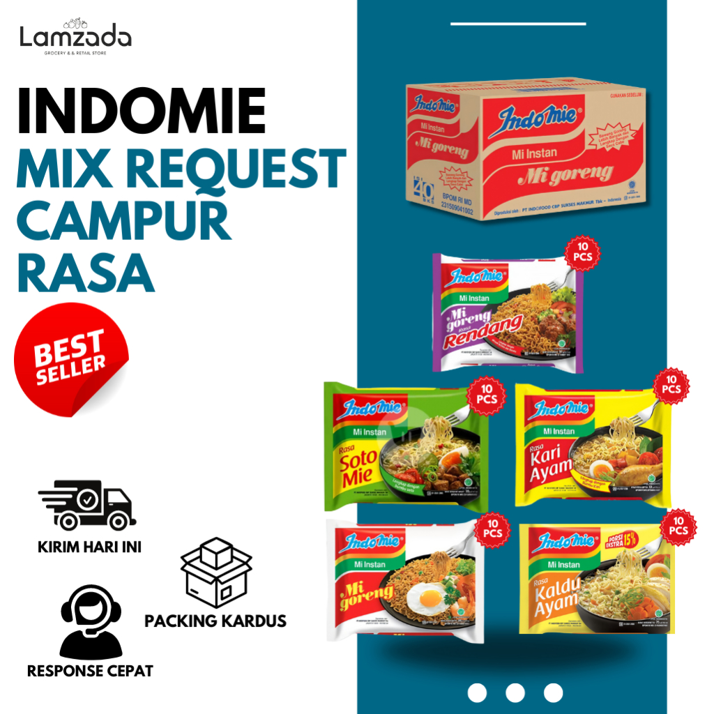 Jual Indomie 1 Dus Mix Rasa Isi 40 Pcs Mie Instant 4 Varian Rasa isi ...