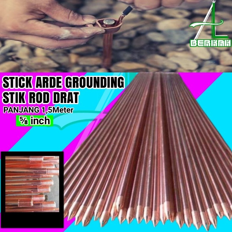 Jual KODE X29B Stick Rod Stik Arde Grounding Penangkal Petir drat 58 ...