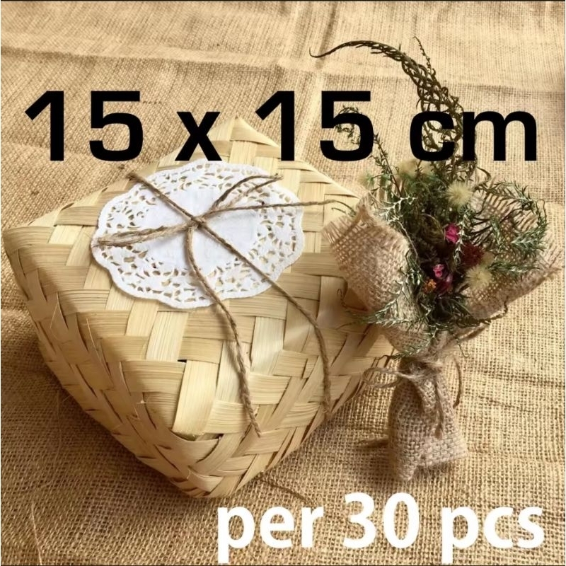 Jual (15 Pasang) Besek Keranjang Bambu 15x15 30Pcs | Shopee Indonesia