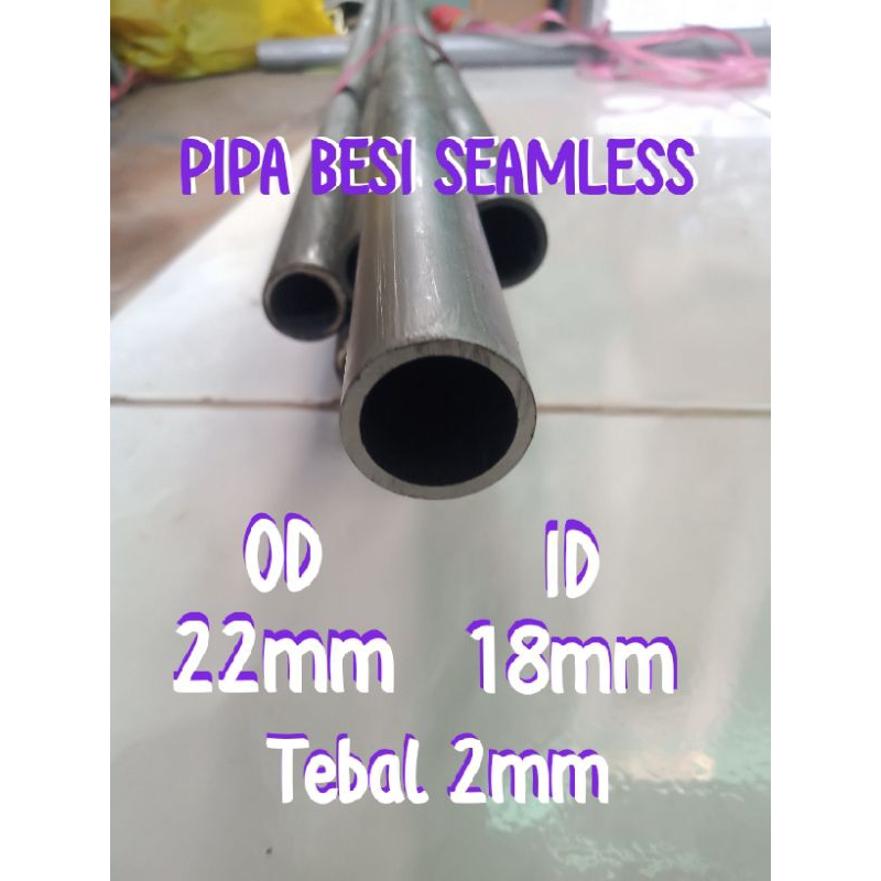 Jual Pipa Besi Seamless OD 22mm ID 18mm Tebal 2mm panjang 20cm s.d 30cm ...