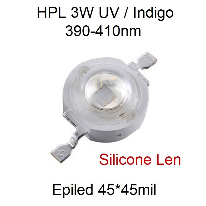 Jual HPL 3W UV Indigo Epiled 45*45mil 390-410nm Silicone Len | Shopee ...