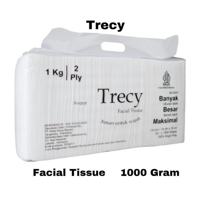 Jual TRECY Facial Tissue 1kg 2 ply | Shopee Indonesia