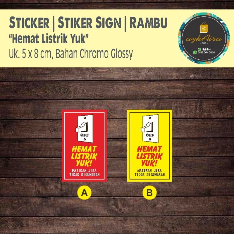 Jual Sticker Stiker Sign Hemat Energi Yuk | Shopee Indonesia