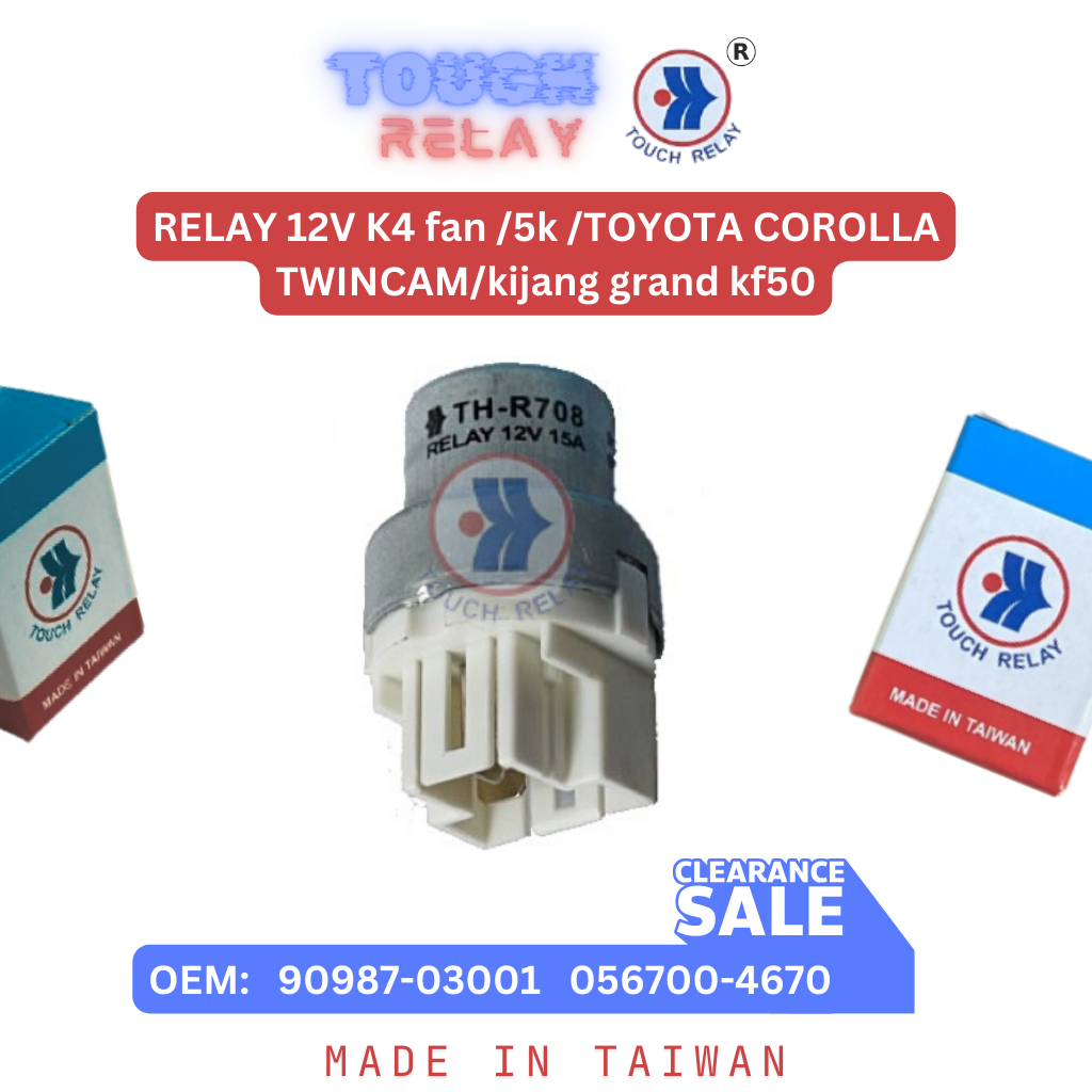Jual RELAY 12V K4 fan /5k /TOYOTA COROLLA TWINCAM/kijang grand kf50 OEM ...