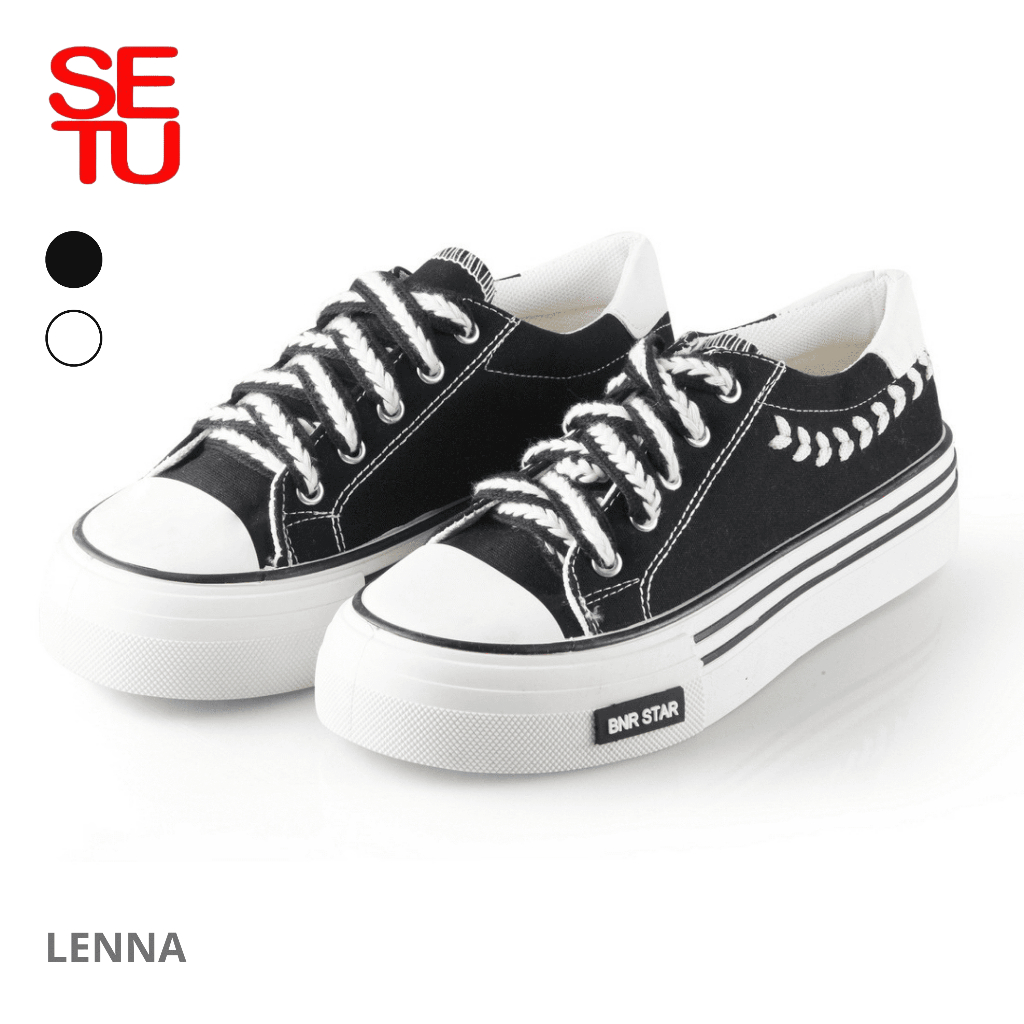 Jual SETU Lenna Free Kotak Sepatu Casual Wanita Motif Anyaman Simple ...