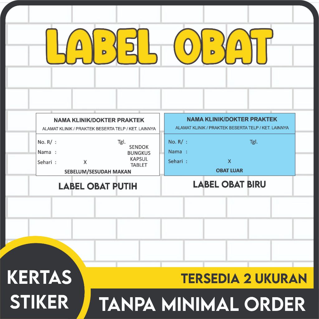 Jual CUSTOM LABEL ETIKET OBAT STIKER | Shopee Indonesia