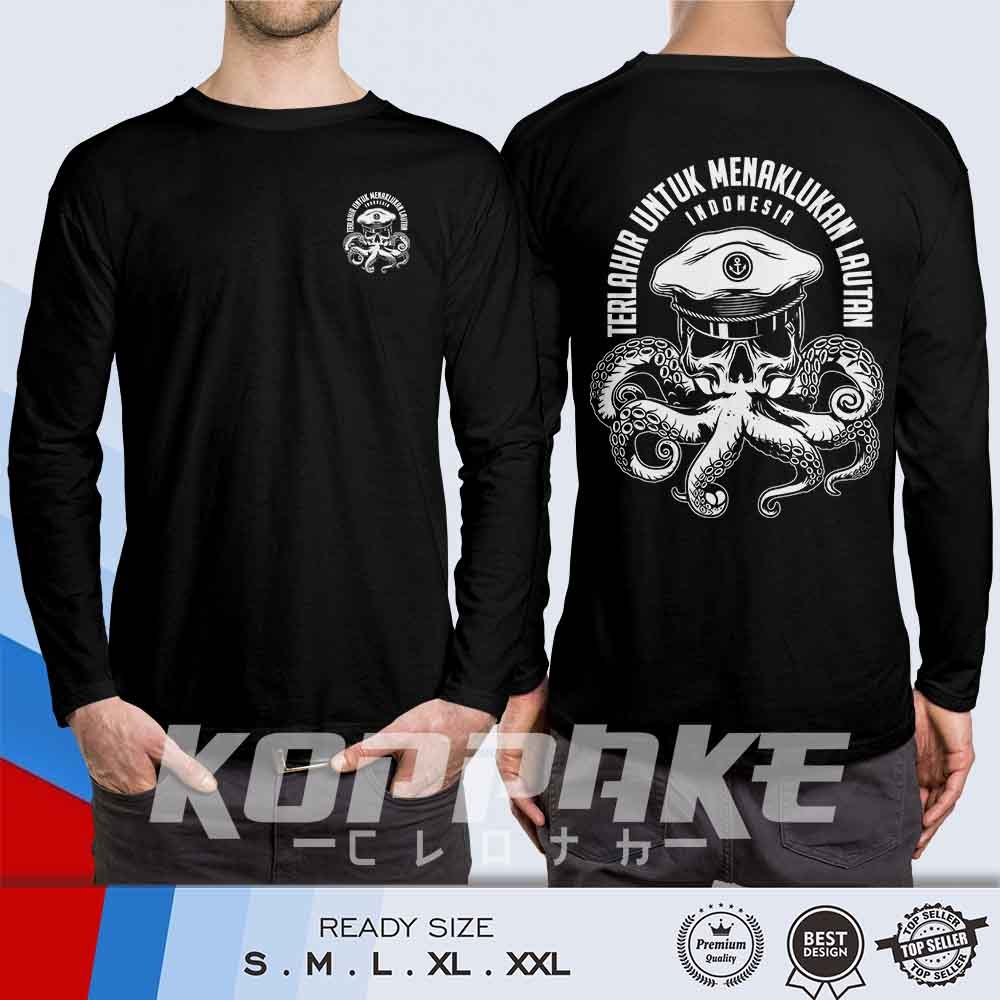 Jual Kaos Pelaut Terlahir Untuk Menaklukan Lautan Indonesia Skull ...