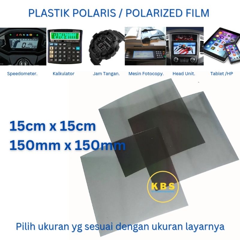 Jual Polarizer LCD 15cm x 15cm Polaris Speedometer Kalkulator Jam ...