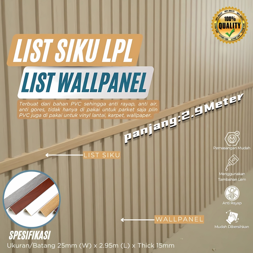 Jual Garis sudut berbentuk L panel dinding WPC trim Setiap panel ...