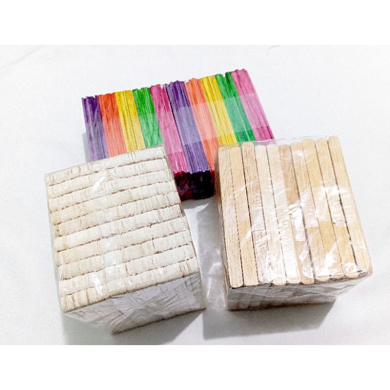 Jual 1PACK 40-50 PCS STIK GAGANG KAYU ES KRIM /STICK ICE CREAM KAYU ES ...