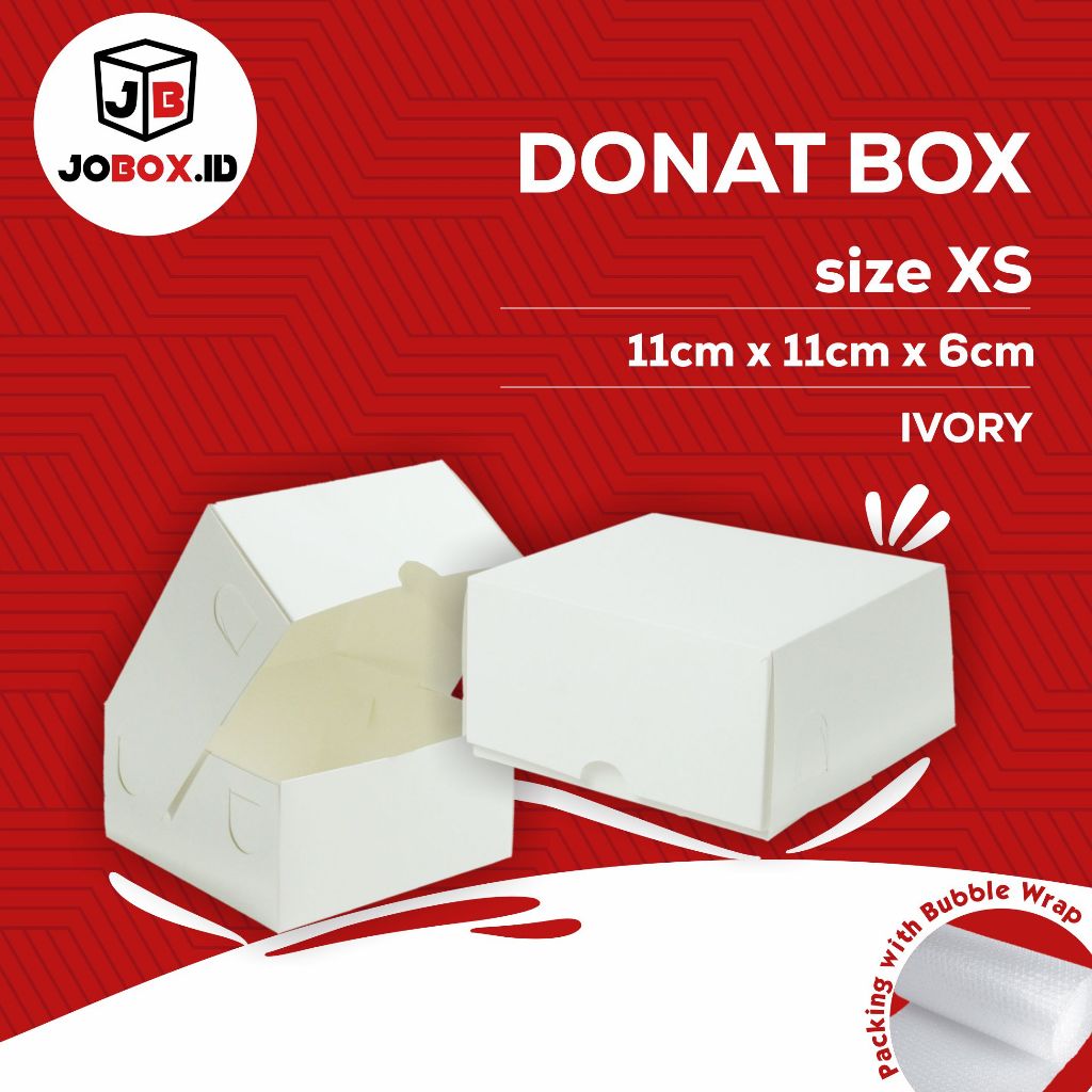 Jual Box Donat 11x11x6 cm isi 1 ( XS ) / Box Ivory size XS / Dus Donat ...