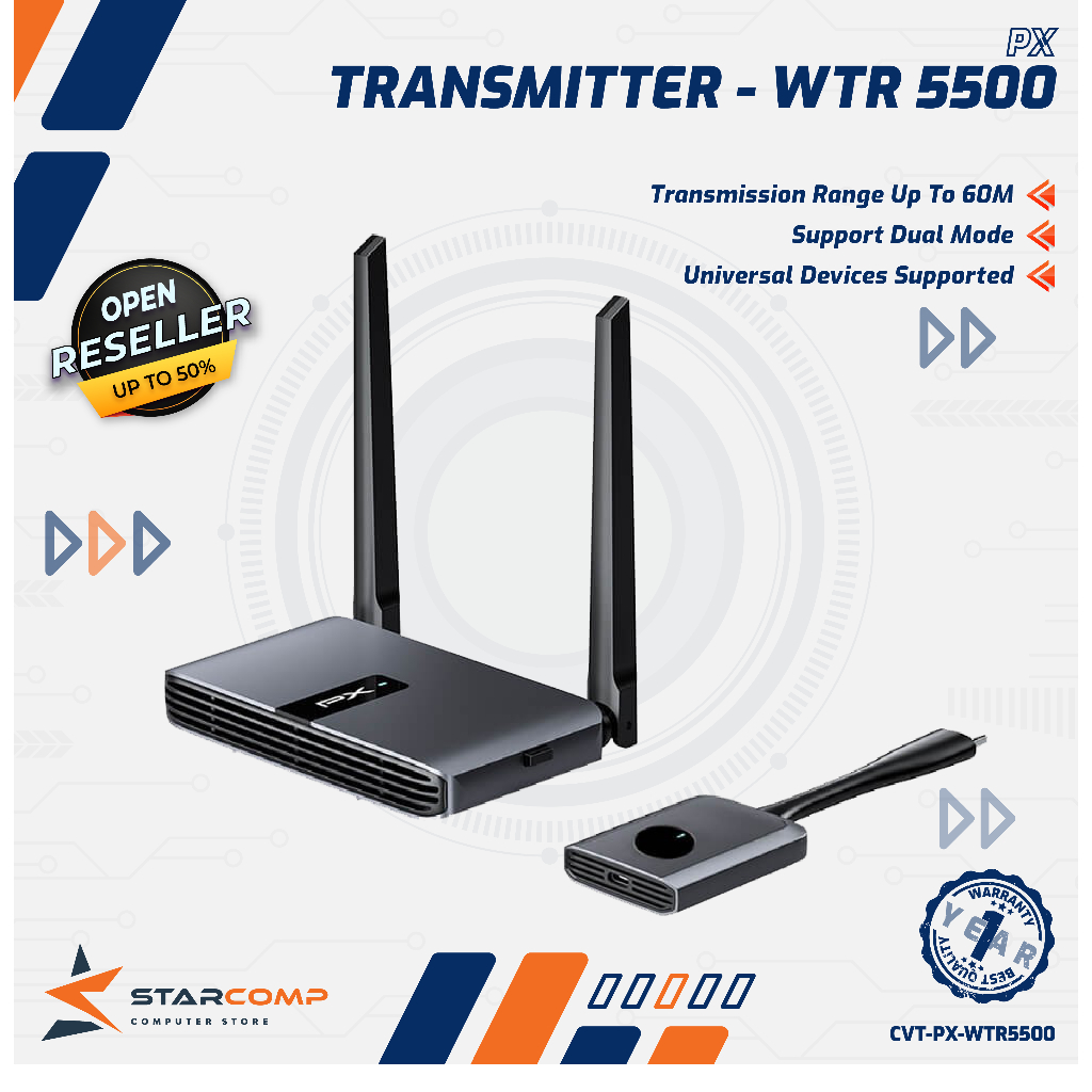 Jual PX WTR-5500 Wireless Audio Video HDMI VGA Transmitter Receiver ...