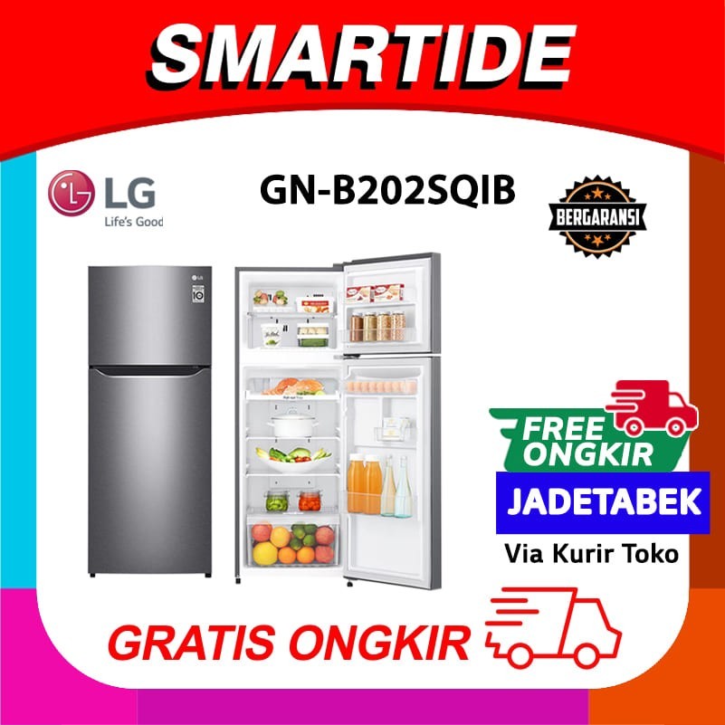 Jual KULKAS LG GNB202SQIB ( 2 PINTU ) SMART INVERTER - Free ongkir ...