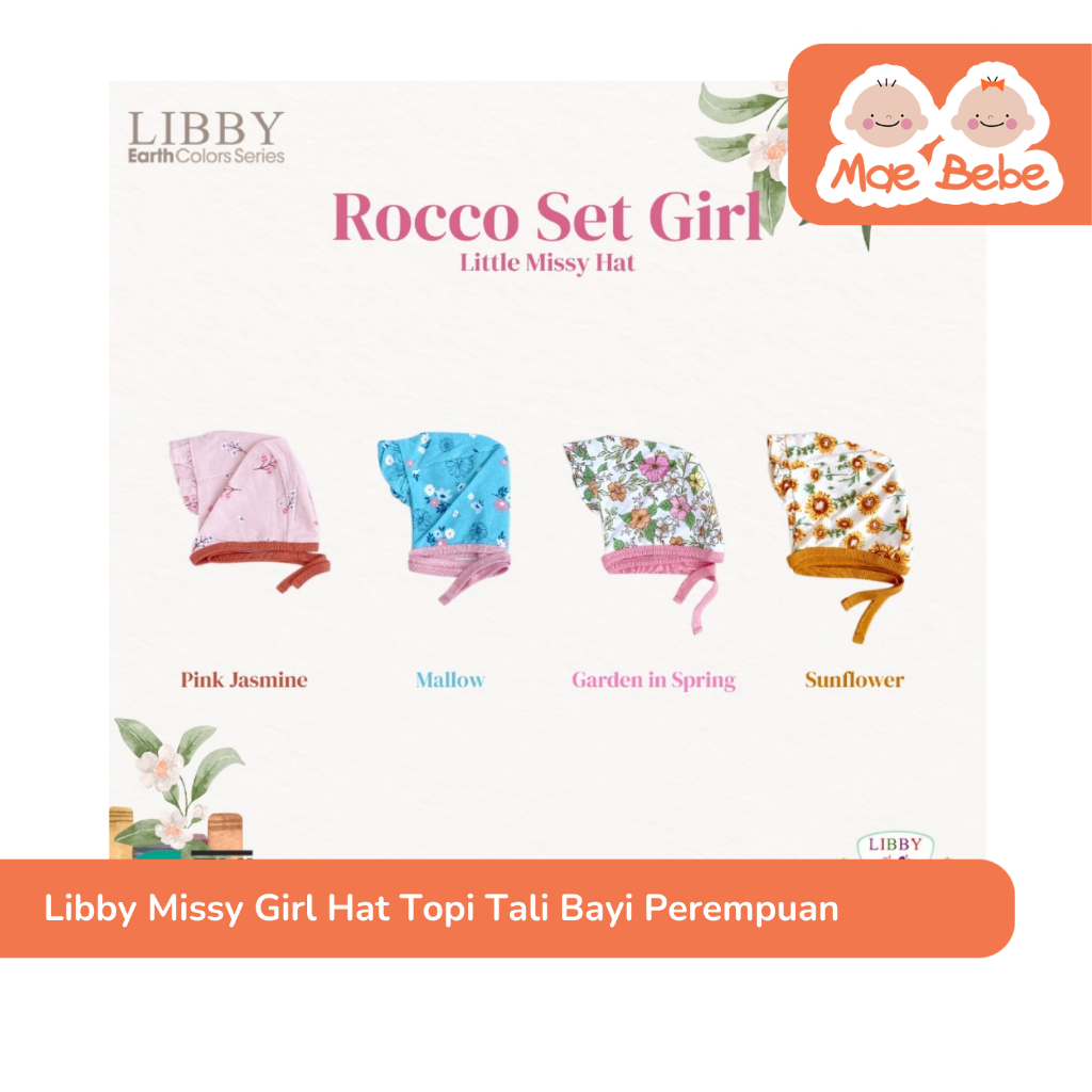 Jual Libby Baby Little Missy Bonnet Hat Rocco Girl Series Topi Tali Bayi | Shopee Indonesia