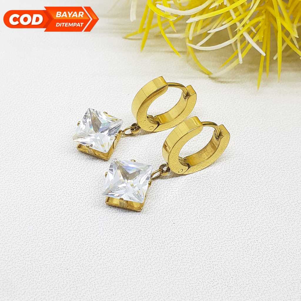 Jual mytitanium-anting titanium lapis emas cantik wanita dewasa ...