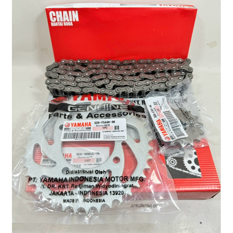 Jual Gear Set Sepaket Rantai Vega ZR Jupiter Z1 New Jupiter Robot 5D9 ...