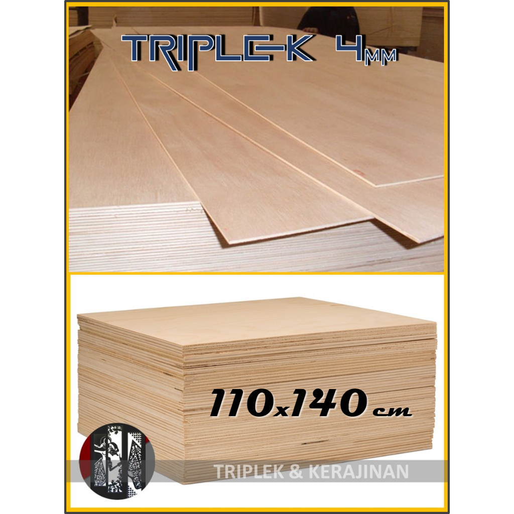 Jual Triplek 4mm 110x140 cm (isi 2 lembar) (Plywood Multiplek 4 mm 110 ...