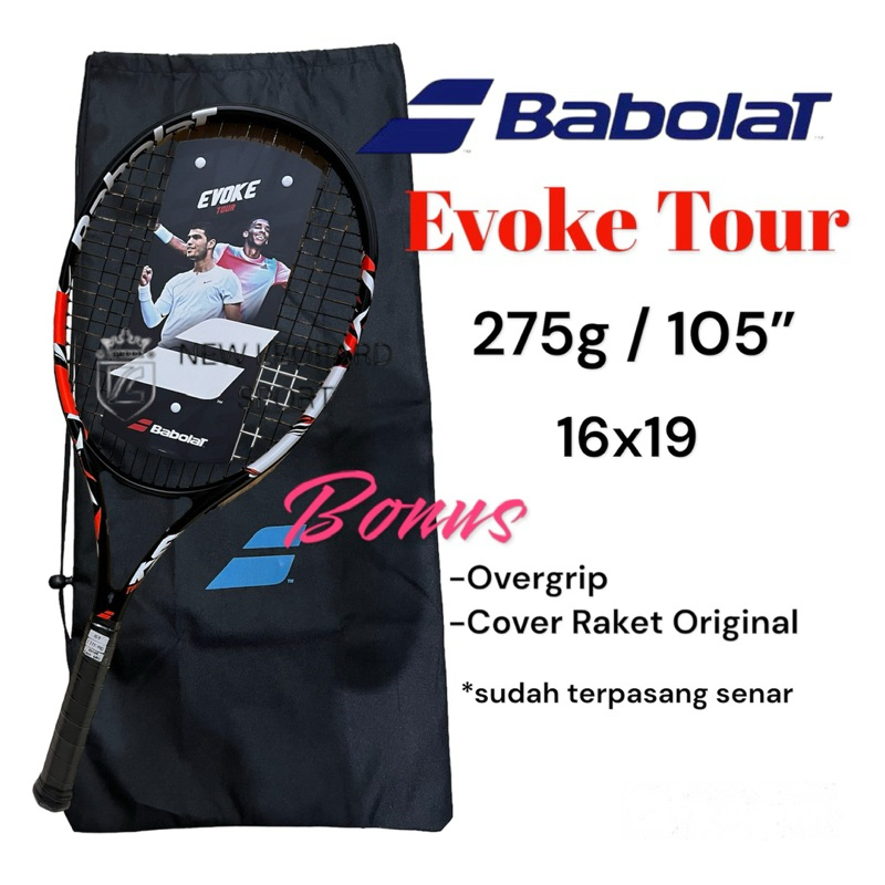 Jual Raket Tenis Babolat Evoke Tour ( 275g / 105” ) / Tennis Racket | Shopee Indonesia