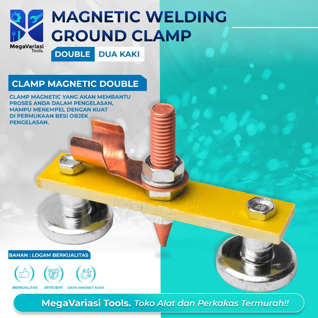 Jual Tang Stang Las Magnet Ground Double Welding Clamp Klem Kabel Tang ...