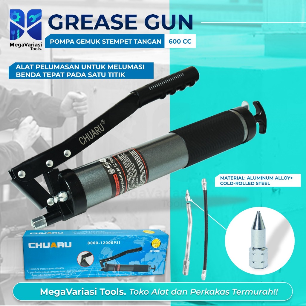 Jual Grease Gun 600CC / Pompa Gemuk Tangan / Alat Penghisap Oli Pompa ...