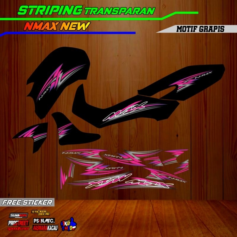 Jual striping transparan nmax new motif grafis / stiker nmax new ...