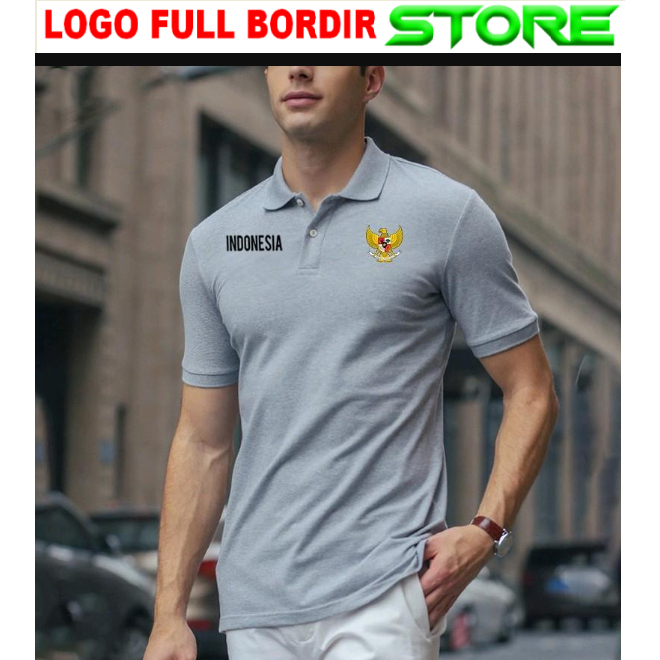 Jual POLO FULL BORDIR GARUDA INDONESIA PEMIUM QUALITY Baju Laki Laki ...