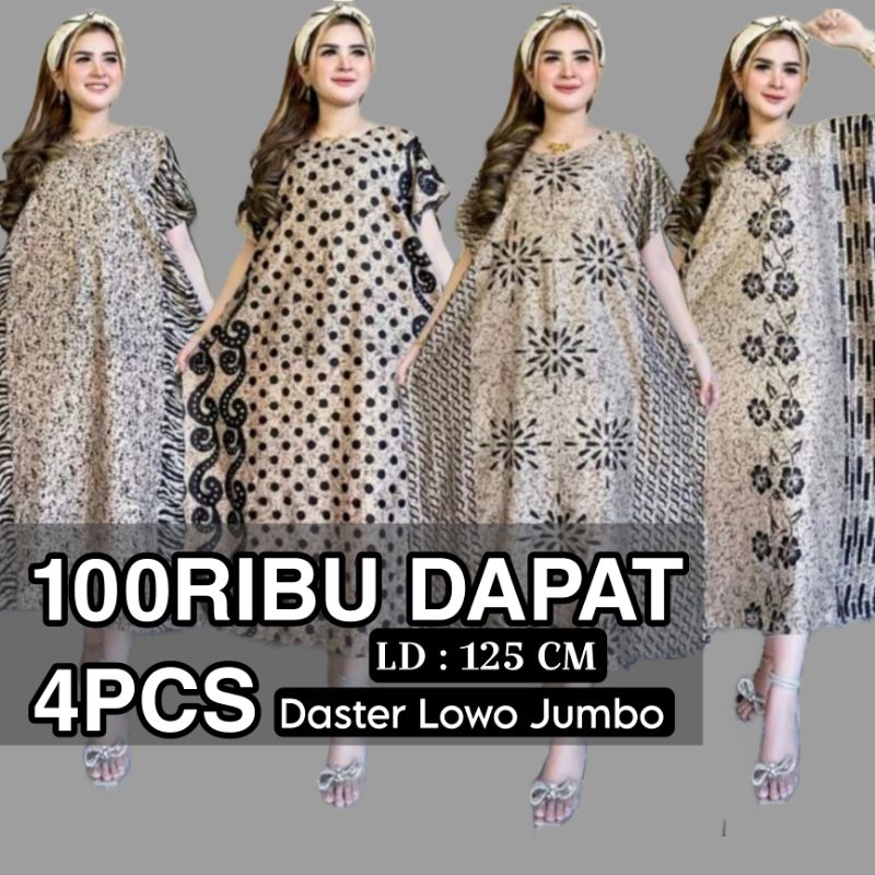 Jual PAKET DASTER LOWO JUMBO 4PCS 100RB MOTIF RANDOM BUSUI BAHAN RAYON ...