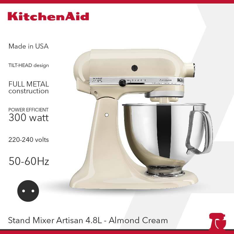 Jual KitchenAid Mixer Artisan Series 4.8 L Almond Cream - 5KSM150PSNAC ...
