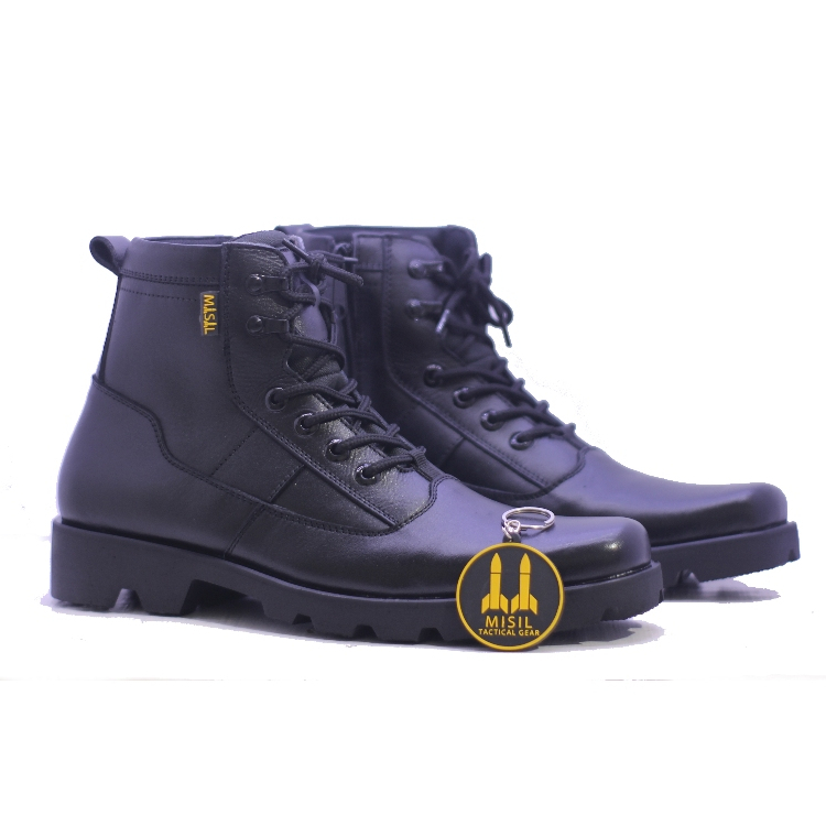 Jual MISIL - Sepatu PDH Model Navy Kulit asli Hitam Dop | Shopee Indonesia