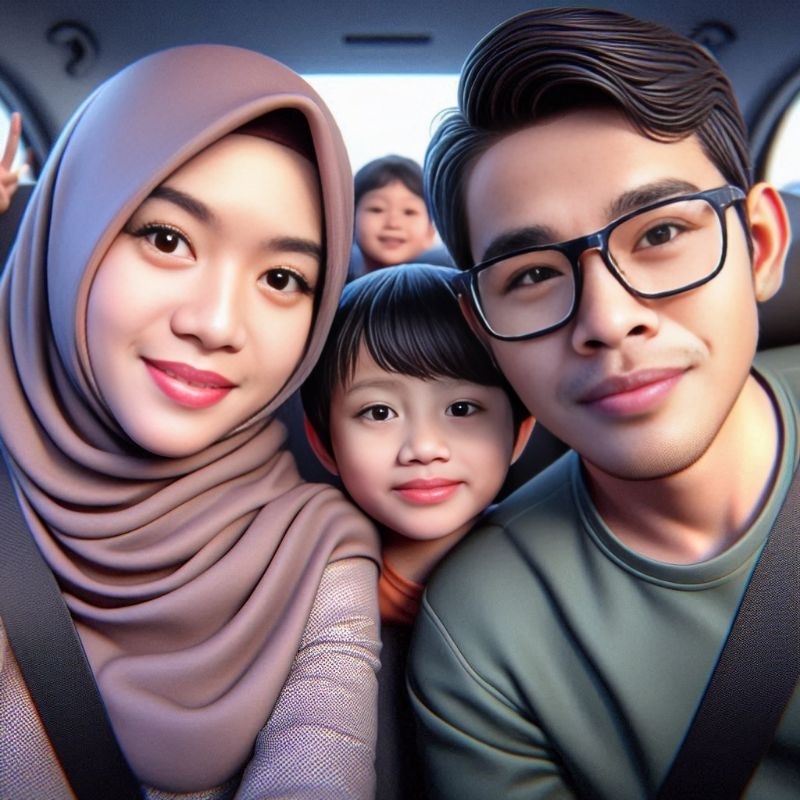 Jual karikatur 4D, foto bareng keluarga kesayangan di dalam mobil, cuman 20.000/wajah | Shopee ...
