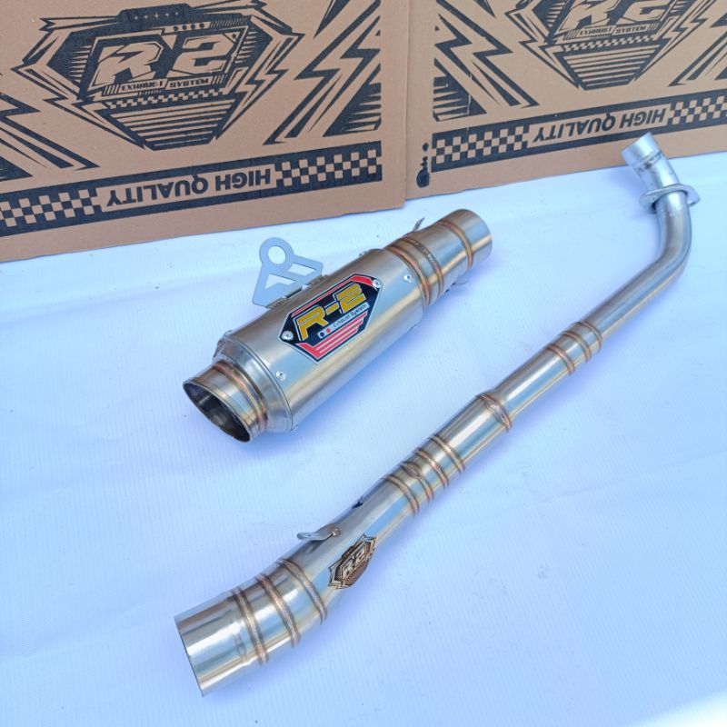 Jual Knalpot Kompetisi Dragbike R2 Muffler Pemasangan Standrt 110cc ...