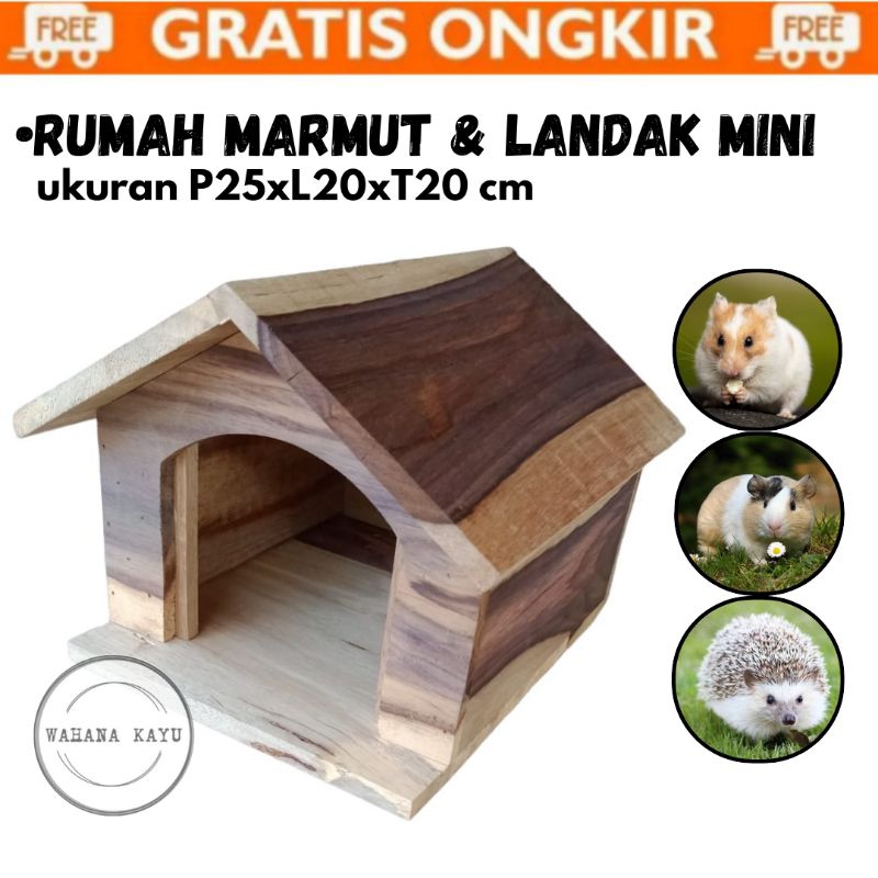 Jual RUMAH HAMSTER KAYU| RUMAH MARMUT,LANDAK MINI TAMPILAN MEWAHH ...