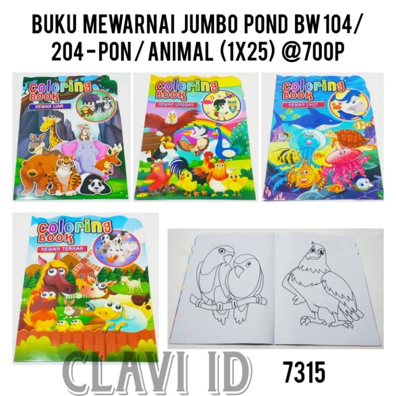 Jual CLAVI / BUKU MEWARNAI KARAKTER / COLORING BOOK KARAKTER JUMBO ...