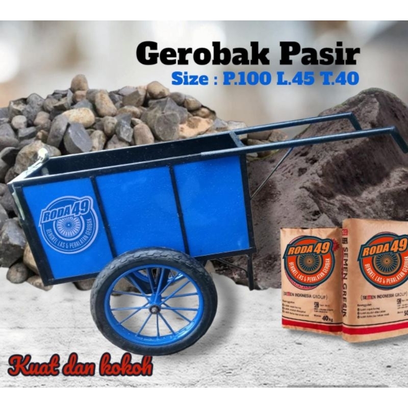 Jual Gerobak Pasir Roda Dua uk.P.100 L.45 T.40 | Shopee Indonesia