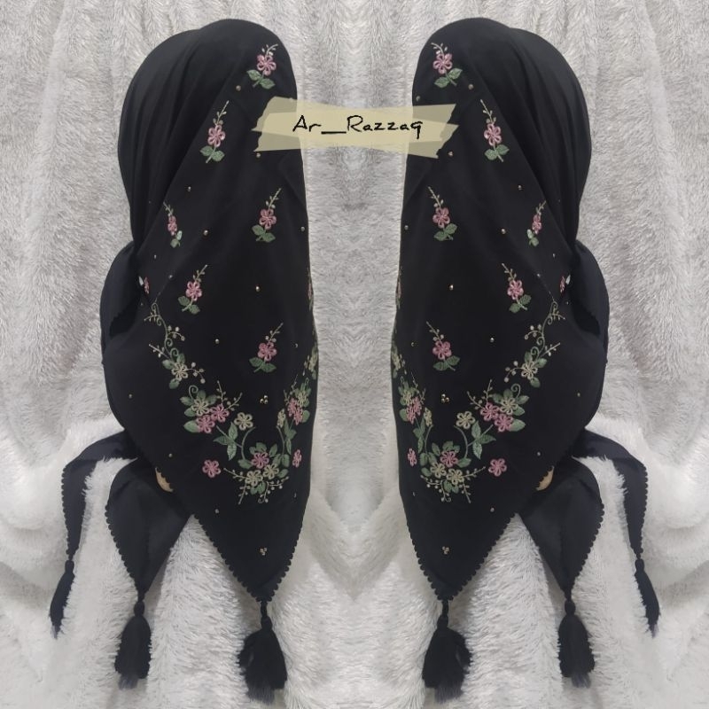 Jual jilbab segi empat bordir cantik,bunga,payet,mewah,murah,bagus ...