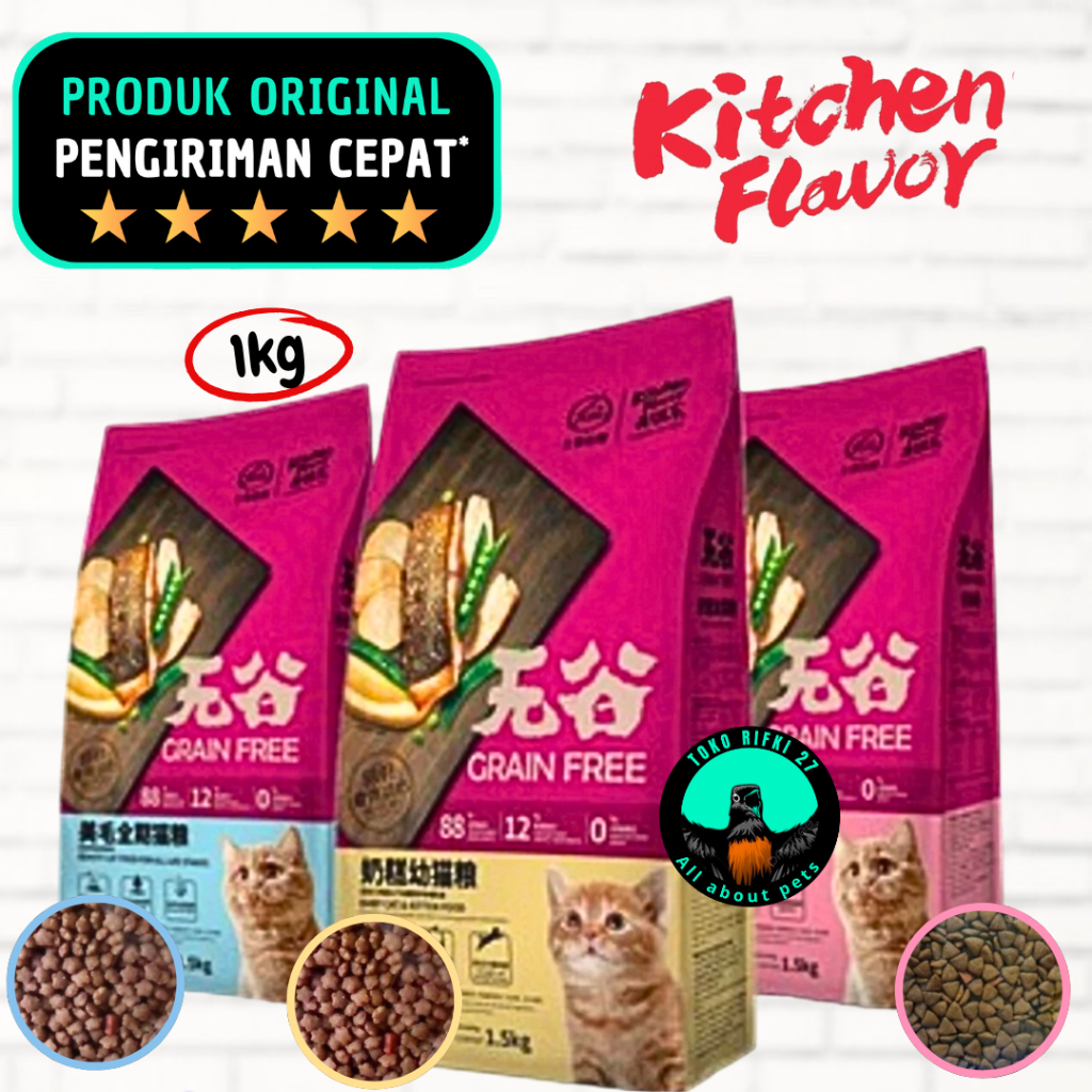 Jual (REPACK)Kitchen Flavor 500-1kg All Varian Cat Dry Food Makanan ...