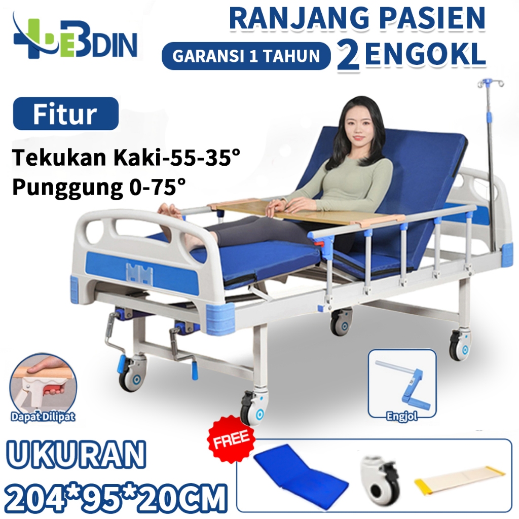 Jual BD⚡COD⚡ Bed Pasien ICU 2 Engkol - Ranjang Pasien ABS 2 Engkol ...