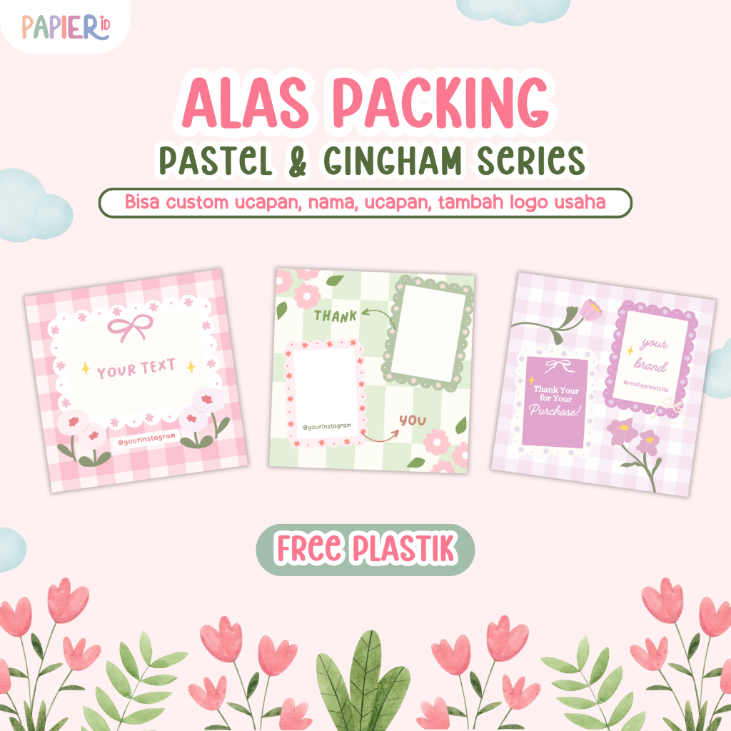 Jual Alas Packing Kue Alas Packing Tema Pastel Kotak-Kotak Paper ...