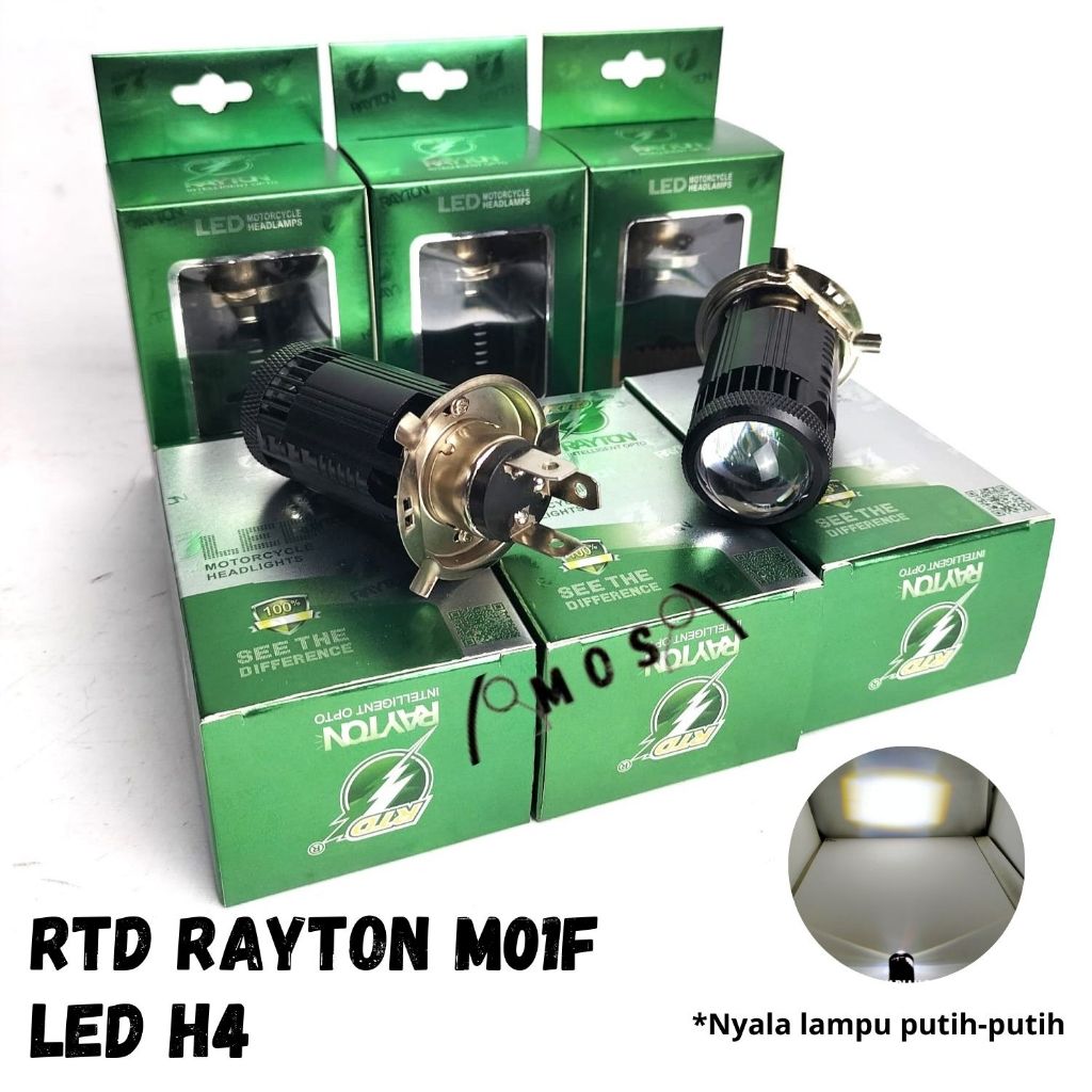 Jual Lampu Utama LED H4 RTD Rayton M01F Laser Kipas AC DC Lampu Depan ...